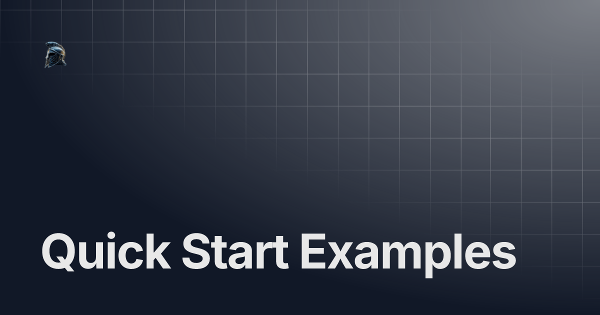 Quick Start Examples | Theros
